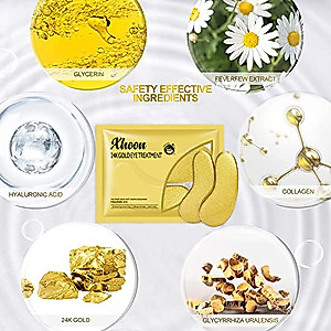 Xhoon 24K Gold Under Eye Patches - 40 PCS Under Eye Mask Amino Acid & Collagen, Under Eye Mask for Face Care, Eye Masks for Dark Circles and Puffiness, Under Eye Masks for Beauty & Personal Care