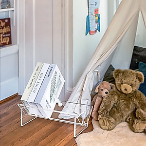 Sumerflos Acrylic Desktop Bookcase, Book Storage Organizer Bookshelves, Clear Mordern Tabletop Storage Rack for Office Home Shelf Display for Cd/Magazine/Book - Clear