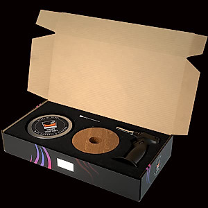 Blaze of Glory Cocktail Smoker Whiskey Smoker With Flavor Blaster Smoke Top Old fashioned Smoker Kit Includes: Gift Box, Brush,Torch, Drink Smoker, Cocktail Recipe Book, Cherry Wood Chips (No Butane)