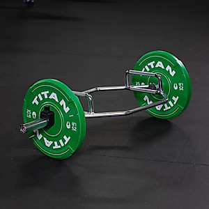 Titan Fitness Olympic 2in Hex Trap Bar, Weightlifting Deadlift Squat Barbell, Rated 500 LB, Knurled Grips, Bent Over Rows, Squat Jumps