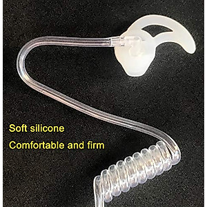 Silicone Fin Ear Mold for Two Way Radio Earpiece Replacement Earmold Earbud Tips for Surveillance Police Earpiece Coil Tube Headset (2 Pair Fin Small)