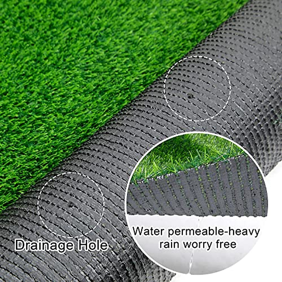 U'Artlines Artificial Grass Rug 4FTX6FT(24 Square FT), 1.2 Inch Realistic Grass Turf Thick Fake Faux Grass Carpet Patio Mat Indoor Outdoor Lawn Landscape for Dogs Garden Backyard Balcony