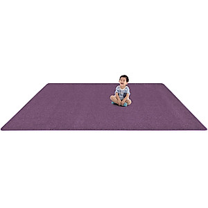 Joy Carpets Endurance Solid Colored Area Rug in Color Purple, 12' x 6'