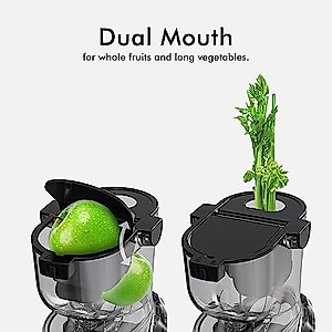 Slow Masticating Juicer Machines with Big Mouth 3.2" Feed Chute, SiFENE Whole Slow Juicer, Vertical Cold Press Juice Extractor for Vegetables and Fruits, BPA Free, Easy to Clean