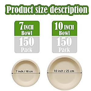 smilixin 150 Pack Paper Plates,100% Compostable 7 inch Paper Plates,Disposable Plates,Biodegradable Plates Made of Sugarcane Fiber,Heavy-Duty Paper Plates for Daily Meals Party Dinner (7 Inch)