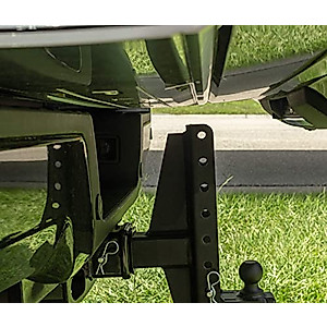 BulletProof Hitches 2.5" Adjustable Extreme Duty (36,000lb Rating) Offset 4" & 6" Drop/Rise Trailer Hitch with 2" and 2 5/16" Dual Ball (Black Textured Powder Coat, Solid Steel)