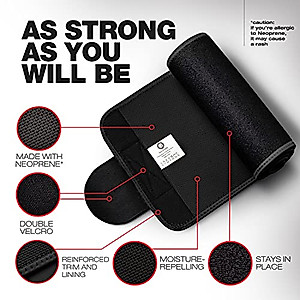 ActiveGear Waist Trimmer Belt for Stomach and Back Lumbar Support, Medium: 8" x 42" - Red