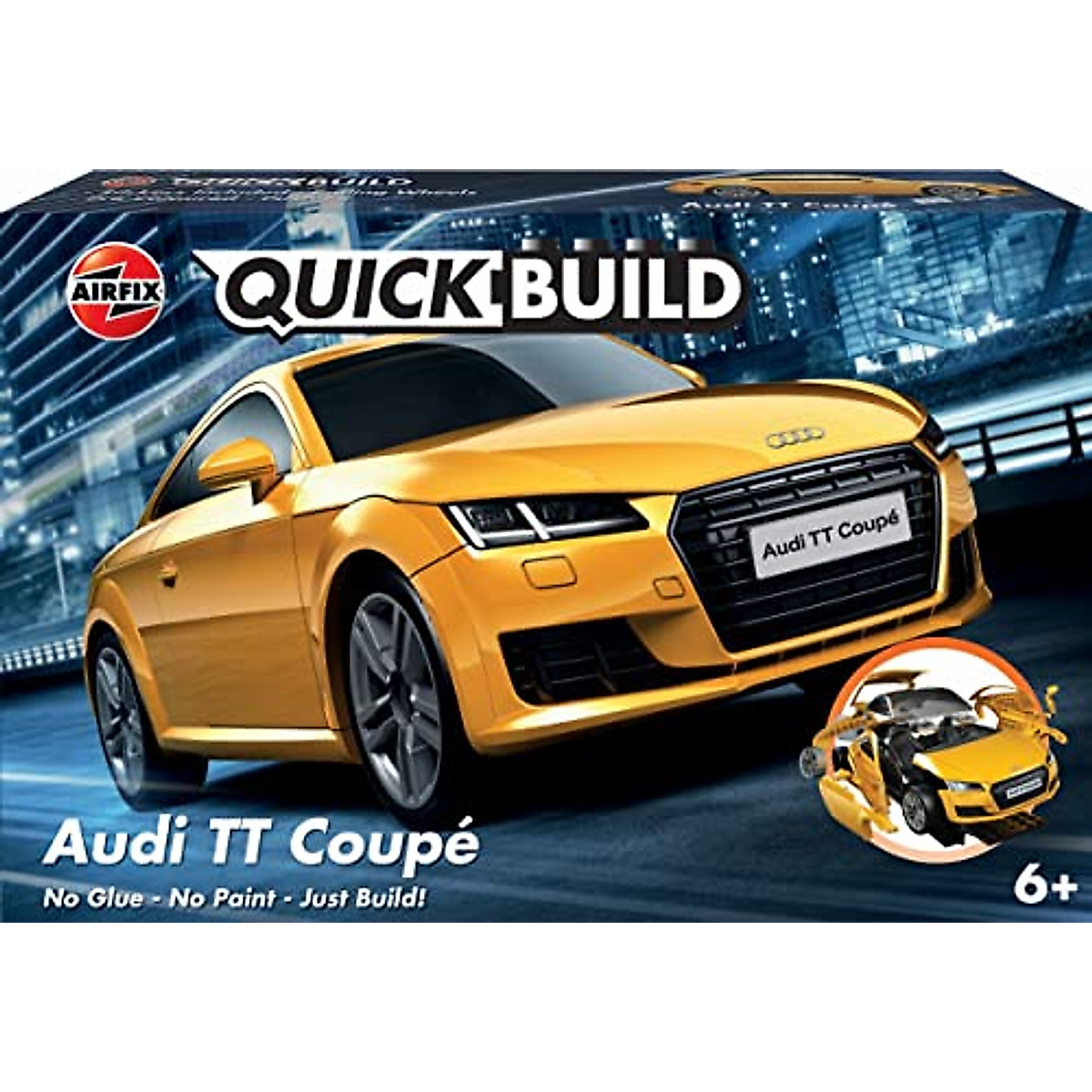 Airfix Quickbuild Audi TT Coupe Yellow Brick Building Model Kit J6034