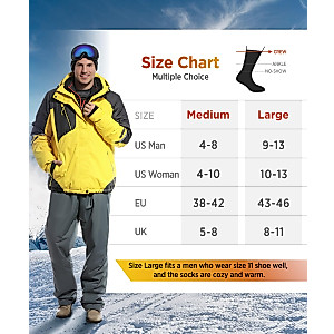 Bymore 2 Pairs Thermal Socks for Men,Heated Socks for Women, Warm Thick Winter Socks Insulated Cold Weather(Black,4-10)