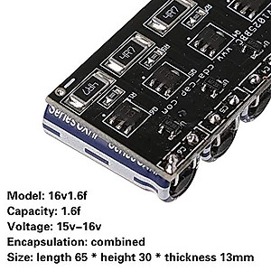 SaiDian 1 Pcs 16V1F/2F 16V 1.6F Farad Capacitor Module 2.7V 10F Super Capacitors,with Protection Board
