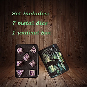 UD Unique Dice DND Metal Dice Set D&D Polyhedral Dice Set with Gift Box Metal Box DND Dice Set Polyhedron Dice for Dungeons and Dragons MTG D&D RPG Table Games D4 D6 D8 D10 D12 D20 Role Playing Game