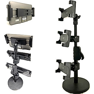 Accessory Basics Universal Tablet/Smartphone 3 in 1 Metal Base CounterTop Table DoorDash Postmate Grubhub Uber Eats Mount Stand for 6 to 13" Screen Tablets and Smartphones