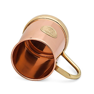 Copper Mules The Finest HandCrafted Copper Mug Unique Patented Design - Solid Brass Base and Handle - Holds 18oz