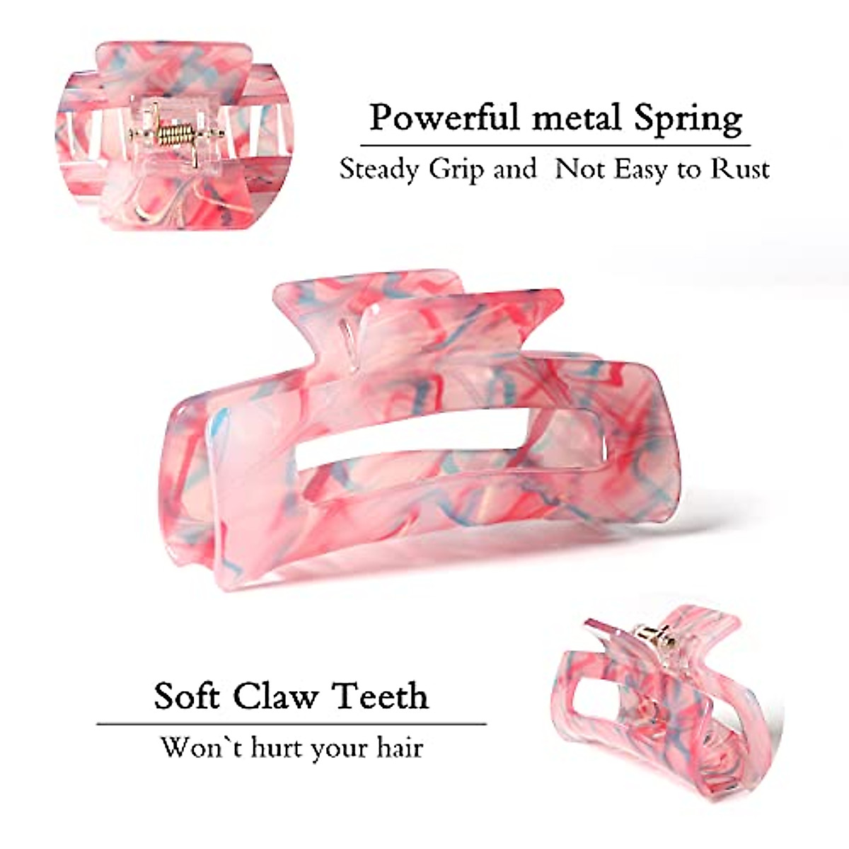 SYEENIFY Hair Claw Clips for Thick Thin Hair,Strong Hold Nonslip Large Hair Clamps for Women Girls