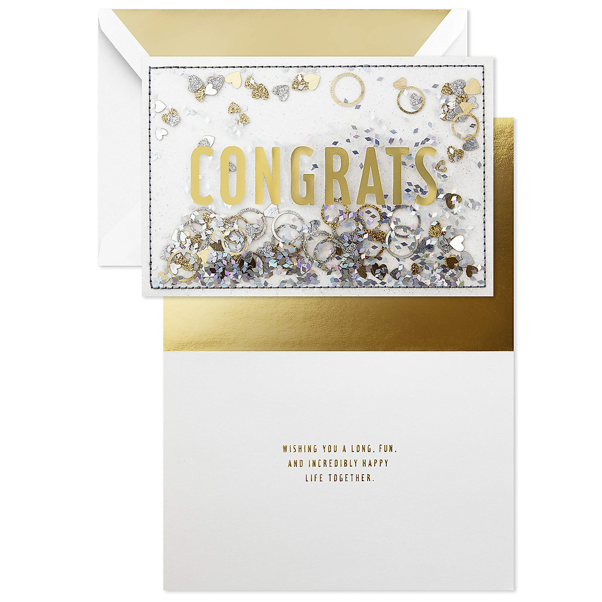 Hallmark Signature Congratulations Engagement Card, Bridal Shower Card, Wedding Card (Congrats Confetti)