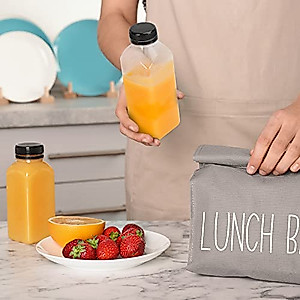 Moretoes 40pcs 12oz Empty Plastic Juice Bottles with Caps, Bulk Clear Beverage Containers for Juicing Drinking Milkshake Tea and Other Beverages