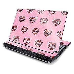 MightySkins Glossy Glitter Skin Compatible with Alienware Area-51M 17" (2019) - Retro Love | Protective, Durable High-Gloss Glitter Finish | Easy to Apply, Remove, and Change Styles | Made in The USA