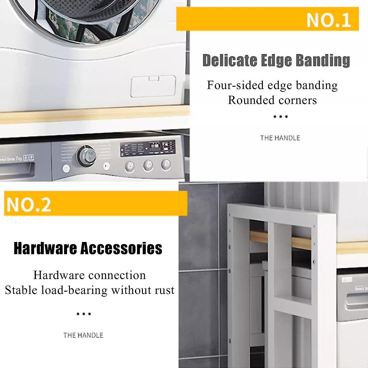 Topjia Thicken Washing Machine Shelf with Adjustable Shelf,Space Saver Stackable Storage Shelf,Washer Dryer Stacking Rack Stand for Laundry Room Apartments Garages(29.5"x25.6"x41.3", White)