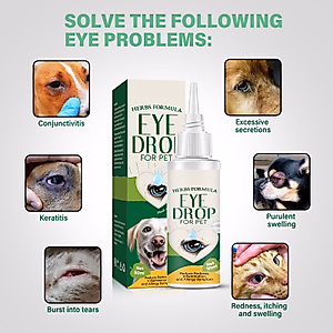 JUSTSWAG Dog Eye Drops, Effective Dog Eye Drops for Dogs, Infection Treatment- Relieve Pink Eyes and Allergy Symptoms, Improve Dryness
