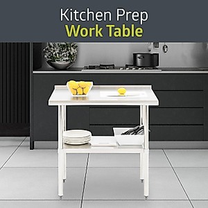 Pearington NSF Certified Stainless Steel Kitchen Prep and Work Table, Commercial Work Table for Restaurant and Home, 36" x 24", Stainless Steel