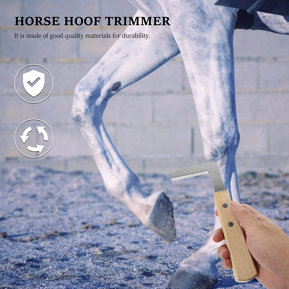 Happyyami Hoof Trimmer Portable Horse Shoeing Tool Horseshoe Repairing Cutter Stainless Steel Horseshoe File Animal Foot Pruning Tool Hoof Repair Tool Horseshoe Cutting Tool Shoeing Tools
