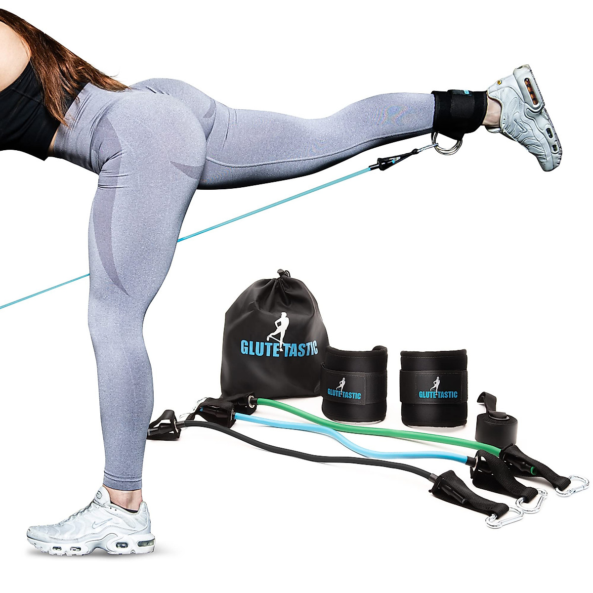 Glute-Tastic - Ankle Kickback Strap with Resistance Bands for Butt & Hip Exercises