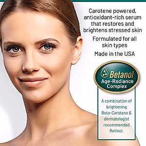 40 Carrots Vitamin Serum + Vitamin C - Hydrate, Brighten & Even Skin Tone | Help Reduce Fine Lines & Wrinkles - USA Made, Paraben & Cruelty Free (1oz)