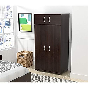 Inval 4-Door Armoire Wardrobe, Espresso