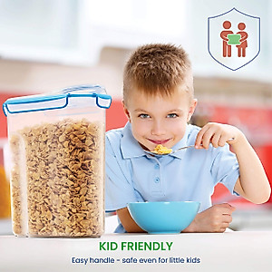 Extra Large Cereal Containers Storage Set - [2 Pack,168oz. 21 cup] Airtight Silicone Sealed Locking Lids extents freshness - Space Saving Kitchen Pantry Containers - Food storage containers For Flour.