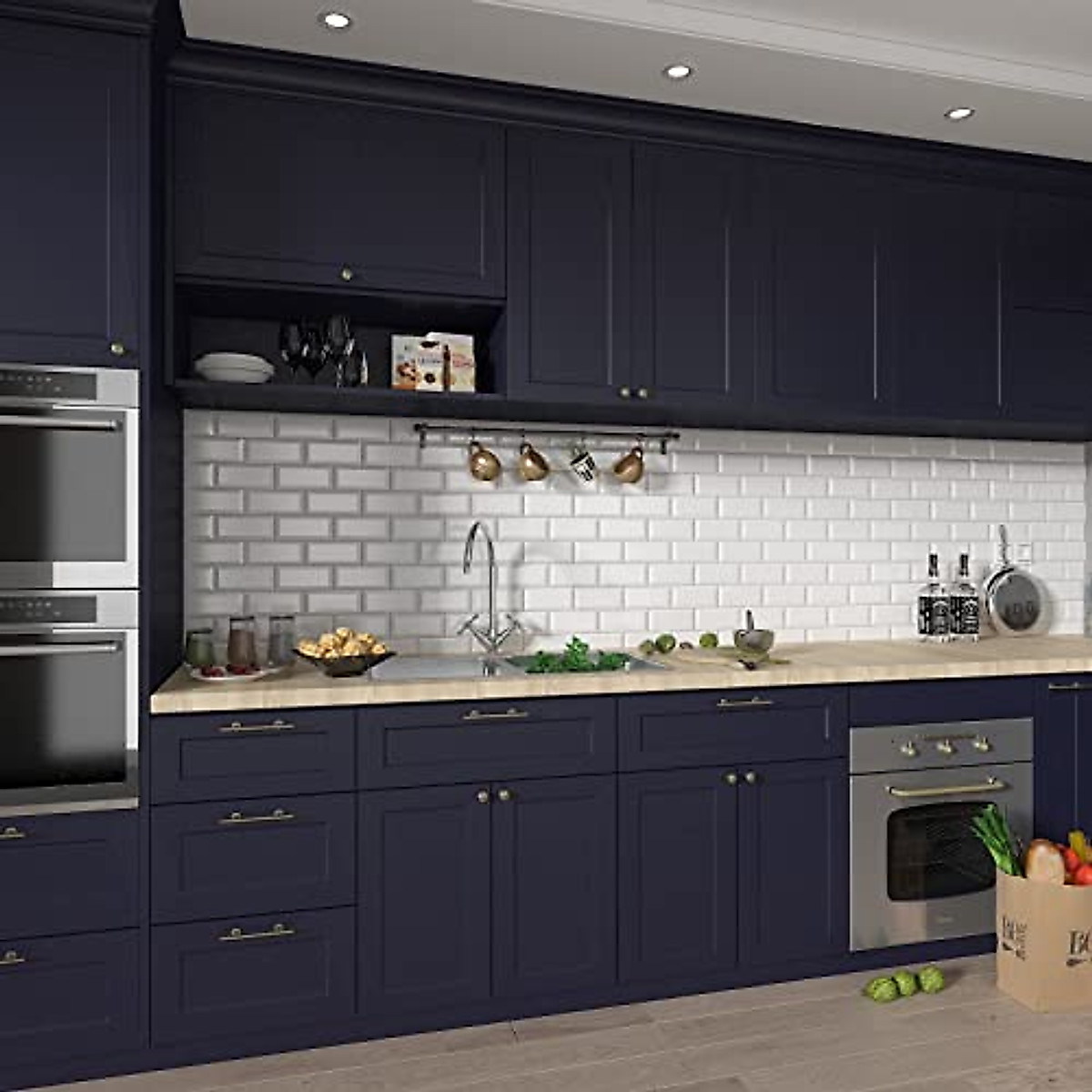 Decotalk Blue Contact Paper for Cabinets Dark Blue Peel and Stick Wallpaper for Bedroom Walls Removable Vinyl Wallpaper Self Adhesive Solid Blue Contact Paper for Shelves Dark Blue Wallpaper 12"x120"…