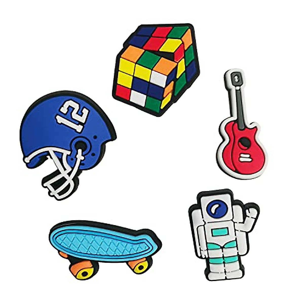 IOKUKI Croc Charms for Boys, 35 PCS Croc Charms for Teens, Basketball Football Soccer Volleyball Baseball Croc Charms, Video Game,Astronaut and Sports Croc Pins for Boys