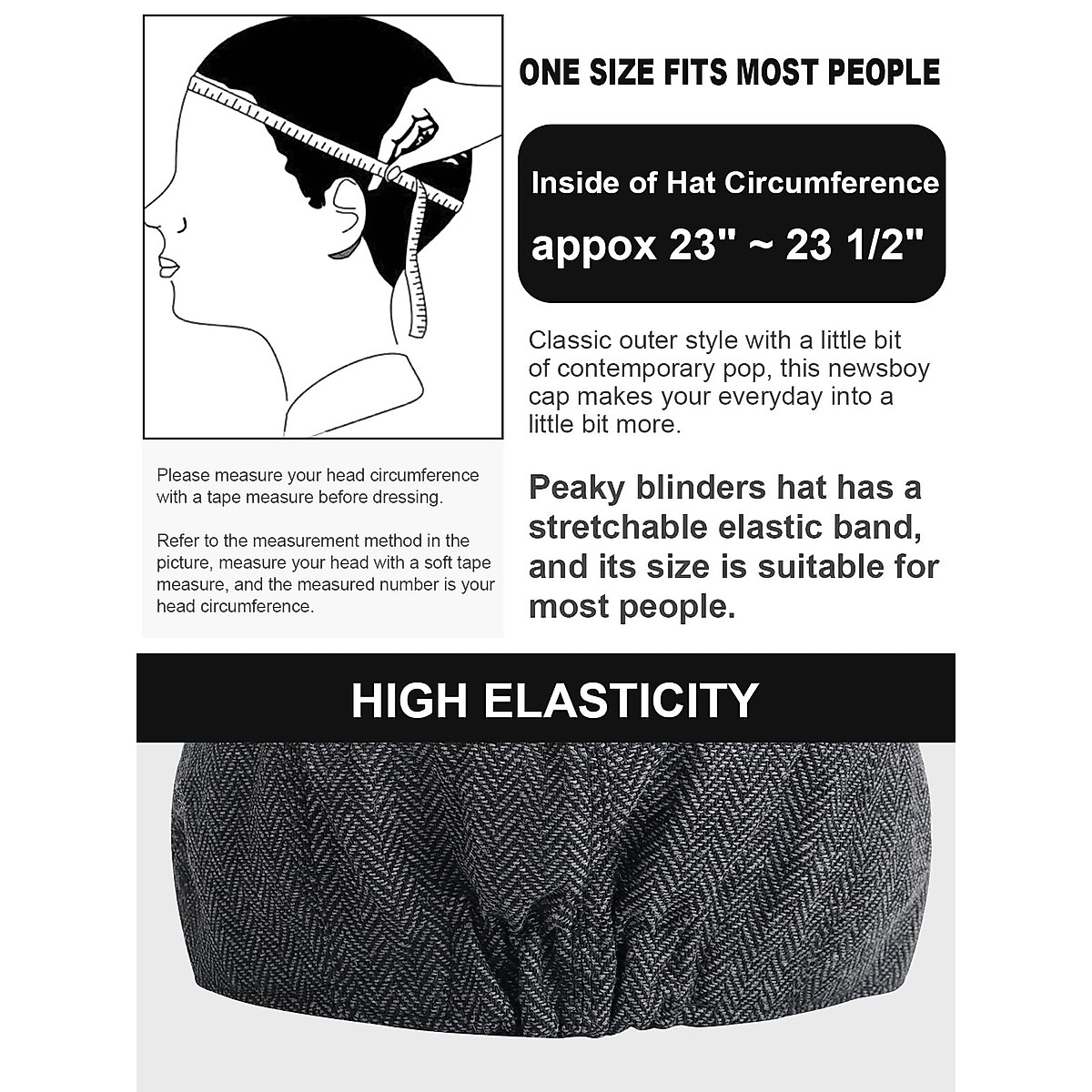 2 Pack Newsboy Hats for Men Classic 8 Panel Wool Blend Ivy Hat