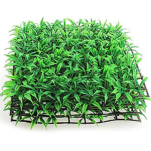 Saycker Aquarium Grass Mat,Fake Artificial Aquarium Grass Ornament Turf Aquatic Grass Lawn,Fish Tank Grass Landscape Decoration,25cm x 25cm