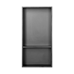 WHISTLER Stainless Steel Double Layer Shower Niche 24" X 12", No Tile Needed Wall Niche Shower, Recessed Shower Shelf for Bathroom Storage, Matte Black