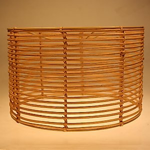 Rattan Drum lamp shades rattan Chandelier Shades Woven Boho Rattan Lampshade Chandelier Shades Pendant light Covers E26 E27 Replacement Table Lamp Floor Lamps Lampshades(Dark Brown)