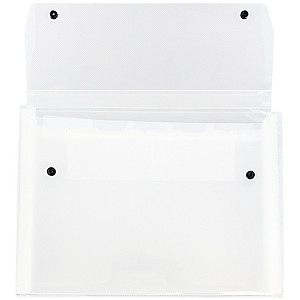 JAM PAPER Accordion Folders - 6 Pocket Plastic Expanding File with Snap Closure - Letter Size - 9 x 13 - Clear - Sold Individually