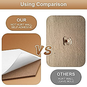 Self-Adhesive Cork Board Cork Tiles 8 Pcs Wall Bulletin Board 12" x10.2" Hexagon Cork Tile, Not Hurt Wall, Natural Message Pin CorkBoard for School/Home/Class/Kitchen & Office Decor Photo Display Memo