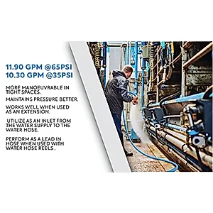 AG-LITE BSAL3406 3/4" x 06' Hot/Cold Water Rubber Garden Hose, 100% Rubber, Ultra-Light, Super Strong, 500 PSI, 50F to 190F Degrees, High Strength Polyester Braided