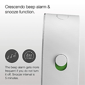 Braun Classic Analogue Alarm Clock with Snooze and Continuous Backlight, Quiet Quartz Movement, Crescendo Beep Alarm in White, Model BC22W.