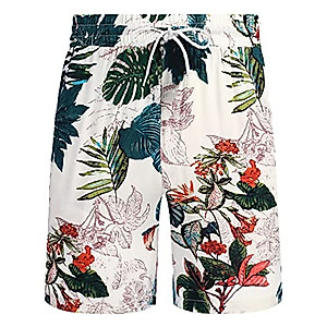 COOFANDY Men Swim Trunks 9 Inch Inseam Bathing Suit Hawaiian Beach Shorts Pocket