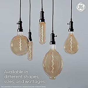 GE Vintage Style LED Light Bulb, 40 Watt, Clear Finish, G63 Large Globe Bulb (1 Pack)