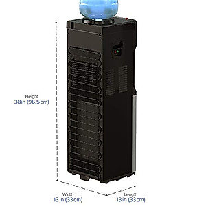 Brio Essential Series Top Loading Water Cooler Dispenser - Tri Temp Dispense, Child Safety Lock, Holds 3 or 5 Gallon Bottles - UL/Energy Star Approved