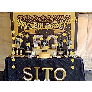 Glittery Gold Happy 50th Anniversary Banner, 50th Anniversary Party Garland Sign for 50th Birthday Party, Wedding Anniversary Party and Photo Prop Decorations