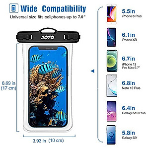 JOTO Waterproof Phone Pouch up to 7.0" Bundle with 2 Pack Floating Wrist Strap for Waterproof Camera