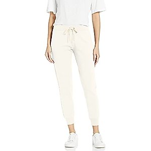 The Drop Women's Grace Supersoft Stretch Rib-Cuff Jogger, Ivory, M
