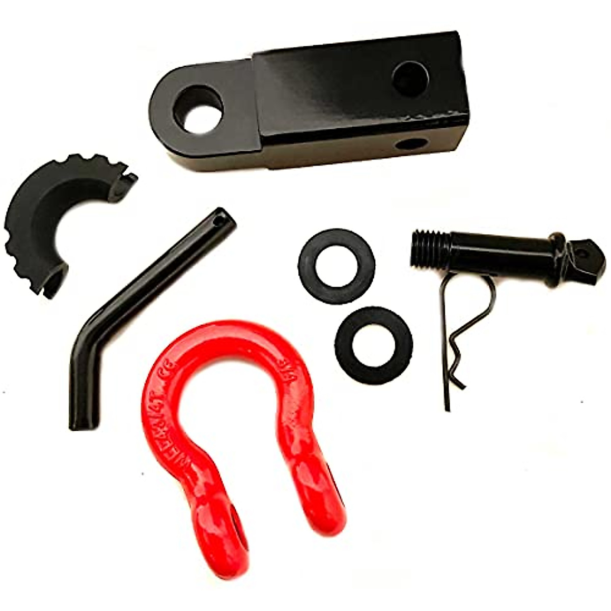 Shackle Hitch Receiver 2 inch - 35,000 Lbs Break Strength - Recovery Hitch Shackle Tow Point Bracket Heavy Duty Solid 3/4'' D Ring Hitch Towing Accessories Compatible with Trucks Jeeps and ATV Hitch