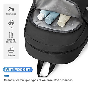 coofay Gym Backpack For Women Waterproof Backpack With Shoe Compartment Lightweight Travel Backpack Black Sports Backpack Large Gym Bag