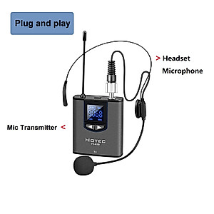 HOTEC Replacement Headset Microphone with 3.5mm Locking Screw Plug, Unidirectional Microphone Replacement Mic Compatible Wireless Microphone System