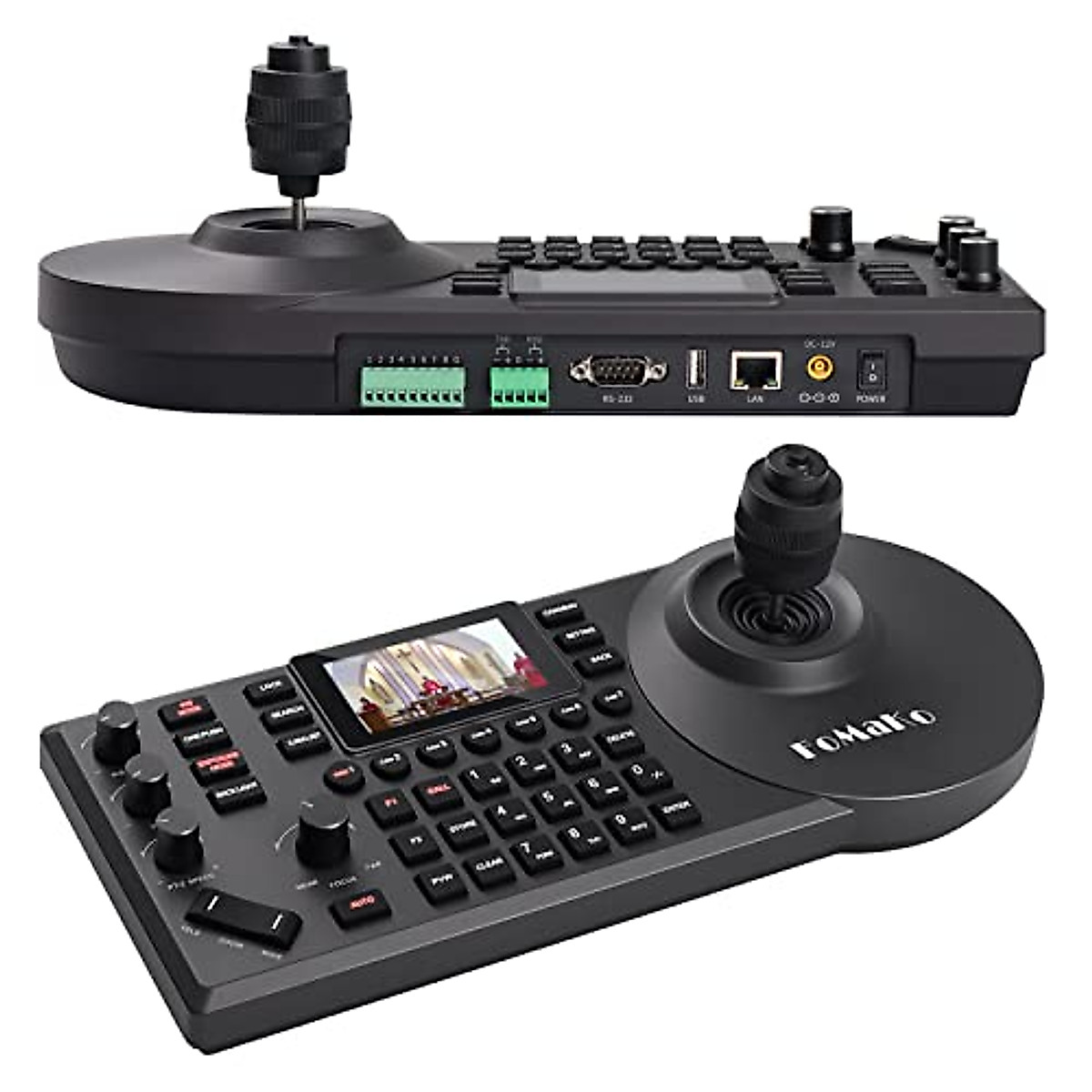 FoMaKo PTZ Camera 30X Bundle HDMI 3G-SDI IP PoE HDMI PTZ Camera for Church Worship(2pcs) PTZ Controller PoE IP PTZ Camera Controller Keyboard (PTZ Bundle FMK30SDIx2+KC608 Pro)