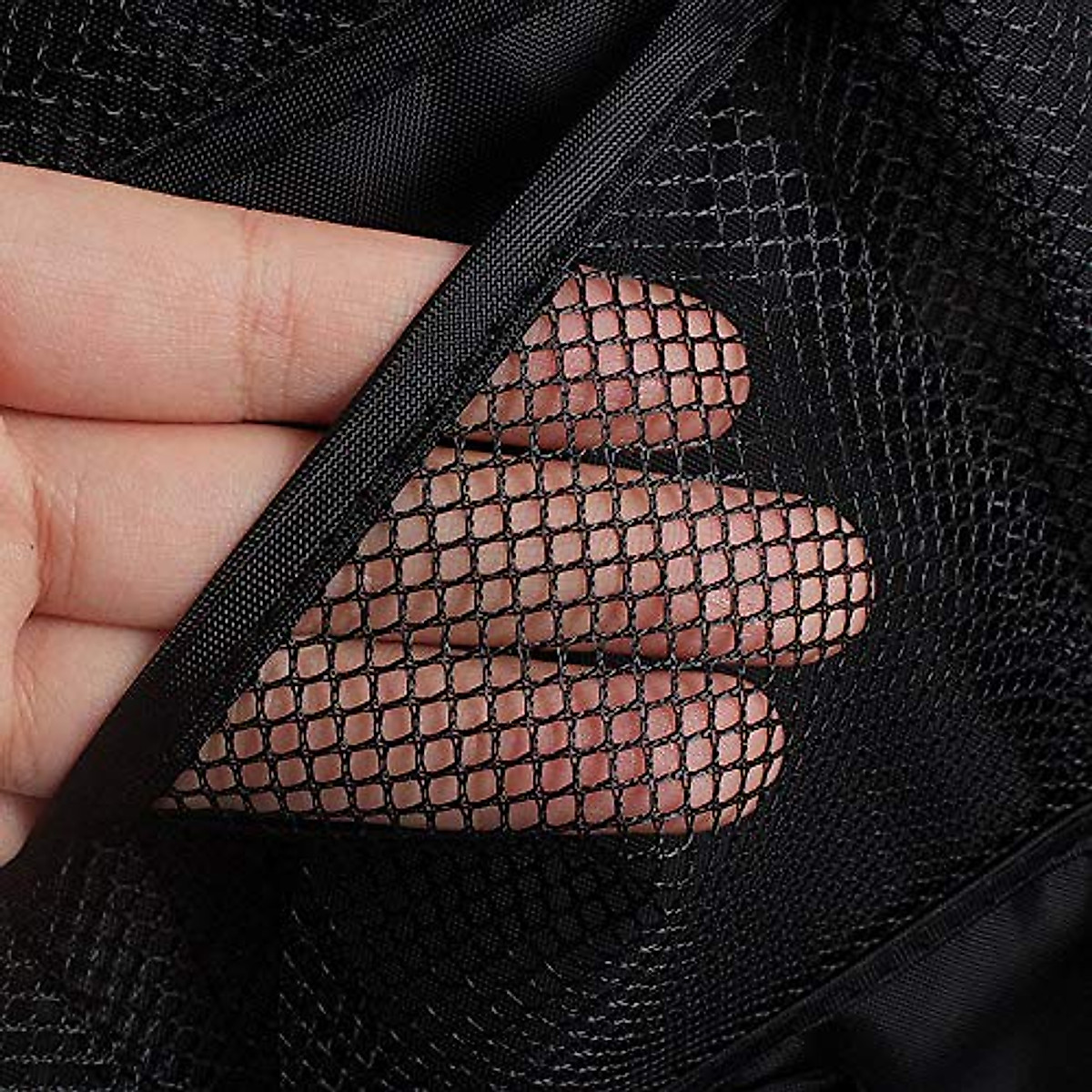SPIKG Dual-Sided Hanging Closet Organizer for Underwear, Stocking,Bra and Sock,Mesh Pockets with Metal Hanger (42 Pockets Black)